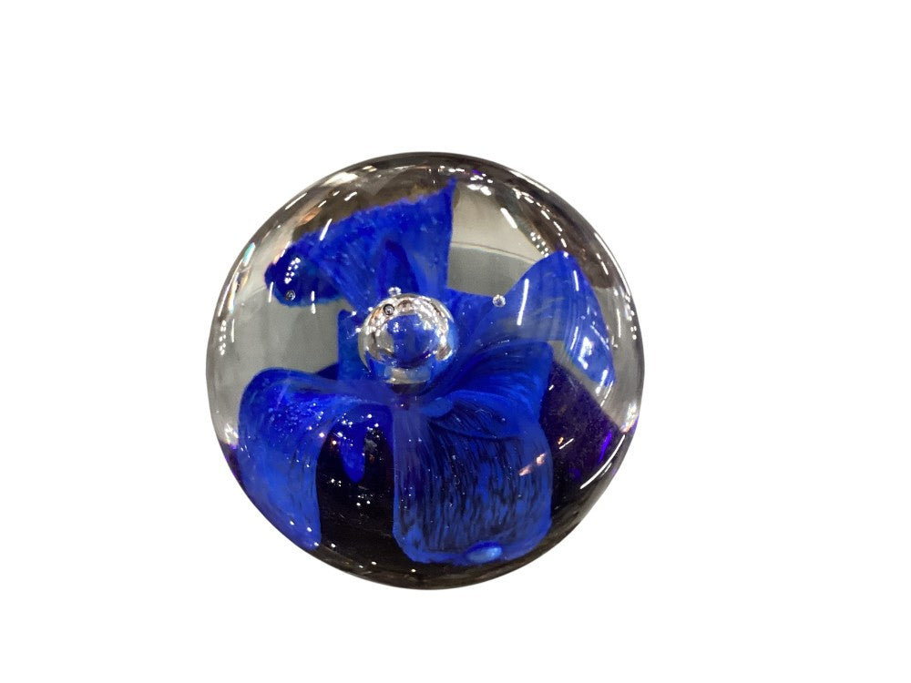 Blue flower paperweight – Berner's Auction, Inc.